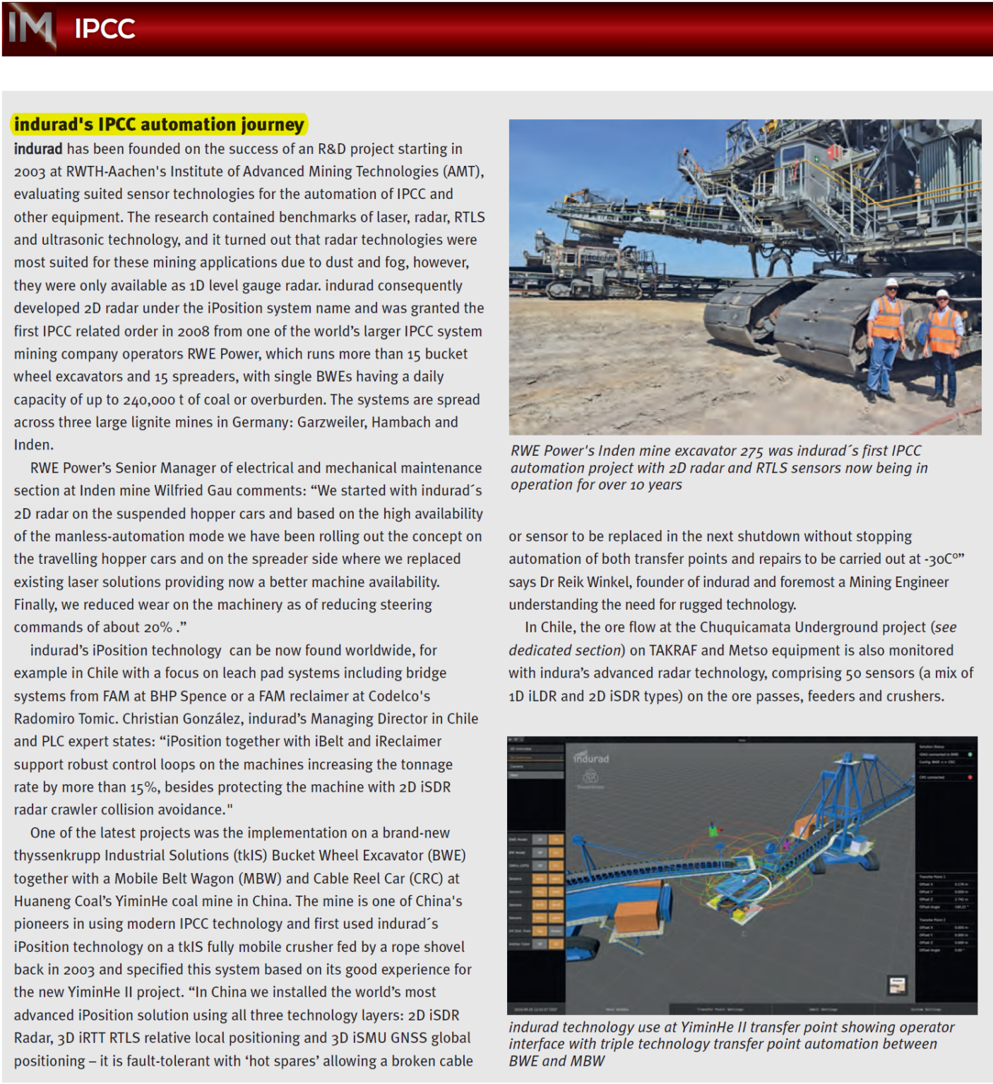 Machine Positioning (IPCC) - indurad - 3D Radar Machine Vision